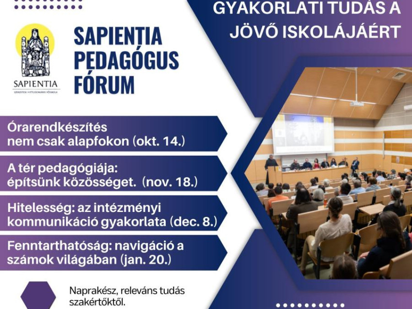 Gyakorlati tudás a jövő iskolájáért – Sapientia Pedagógus Fórum előadás ...